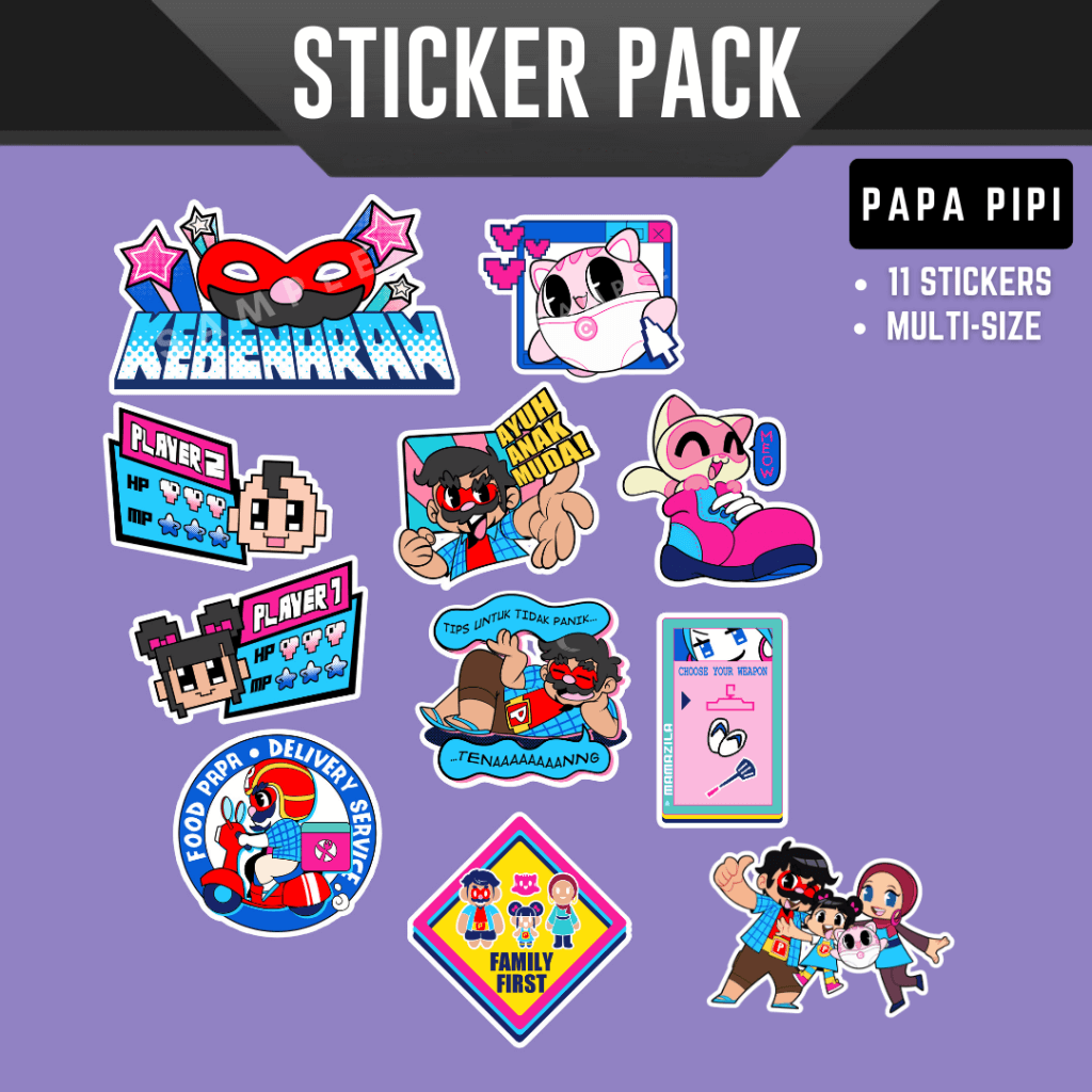 MONSTA Sticker Pack BoBoiBoy Mechamato Papa Pipi Papa Zola | Monsta Store