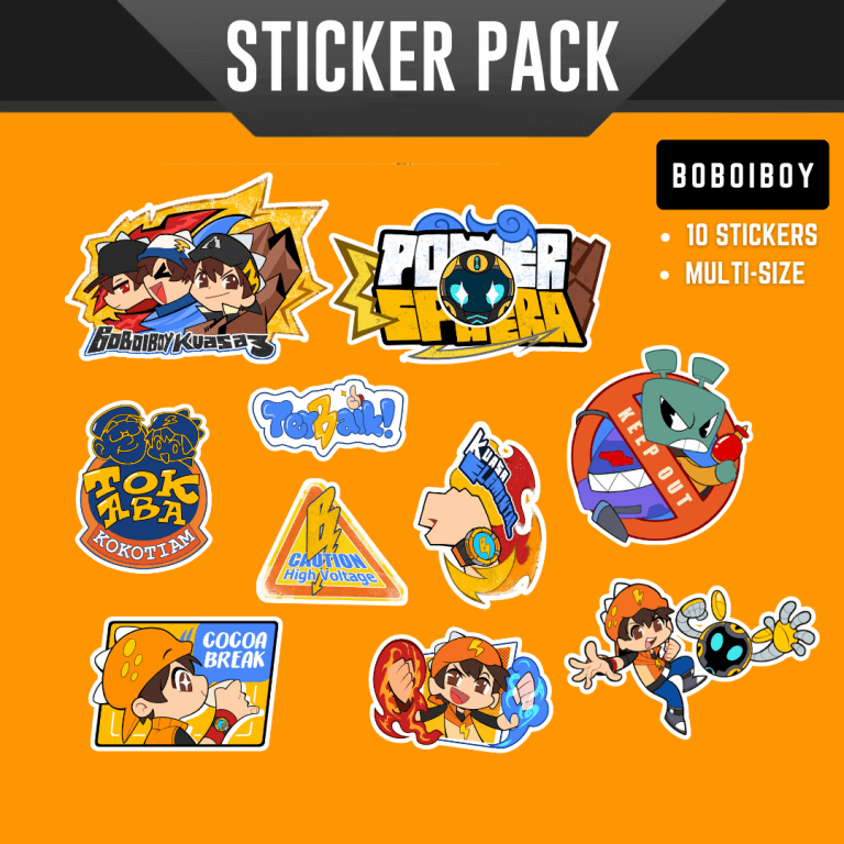 MONSTA Sticker Pack BoBoiBoy Mechamato Papa Pipi Papa Zola | Monsta Store